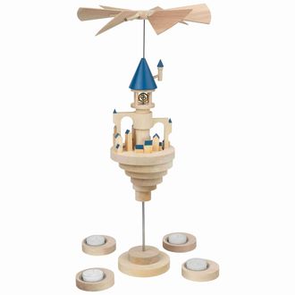 Seiffener Volkskunst Pyramide Luftschloss Luna Blaue D&auml;cher von Schalling