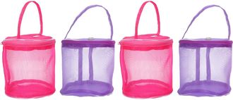 IFUNDOM 4 St&uuml;ck Garnaufbewahrungsbeutel aus Netzmaterial Kleiner Runder Garnkorb 13X125cm Atmungsaktiver Tragbarer H&auml;kelgarnhalter f&uuml;r Strick und N&auml;hzubeh&ouml;r