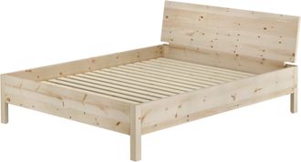 Erst-Holz Holzbett Doppelbett metallfrei Zirbe massiv 160x200 mit w&auml;hlbaren Zubeh&ouml;r V-60.95-16Rollrost inkl
