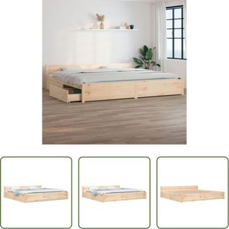 vidaXL vidaXL Kiefernholz Bett - Bett mit Schubladen 180x200 cm