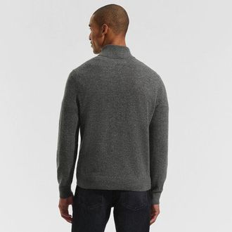 Lands End Kaschmir-Pullover in Troyerform, Herren, Größe:44-46 regular, Grau, Kaschmir, by Lands End