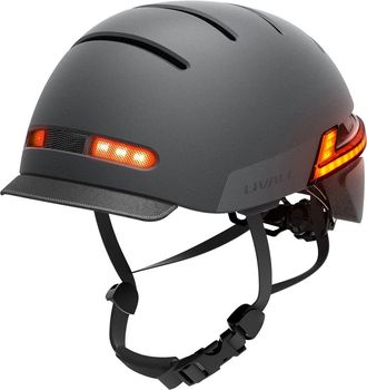 Livall BH51T Smart-Fahrradhelm, intelligenter Helm f&uuml;r Damen und Herren, LED-R&uuml;cklicht & Blinker, Brems- & Umgebungslicht, SOS-Alarm, Bluetooth, FIDLOCK-Vers