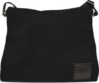 Chanel 2004-2005 Umh&auml;ngetasche mit Logo-Patch - Schwarz