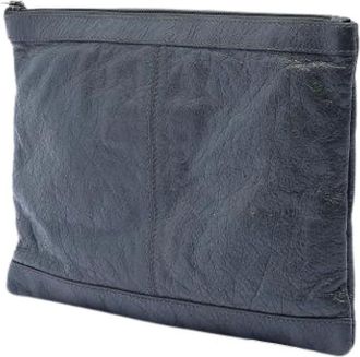 Balenciaga Sac pochette en cuir dagneau Pre-owned - Femme - Pre-owned - Noir - Taille: ONE Size