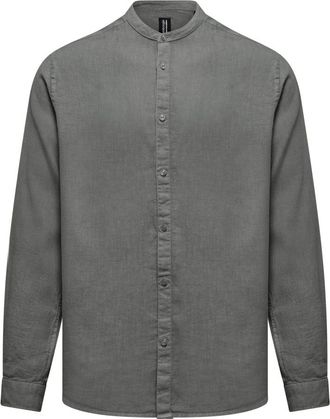 Bomboogie Homme, Chemises, Gris, Taille: 3XL Chemise coupe classique en lin flamm&eacute;