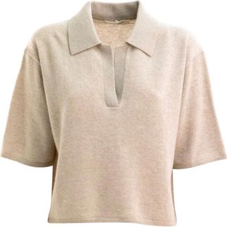 Lisa Yang Oberteil aus Kaschmir mit Polokragen - Nude