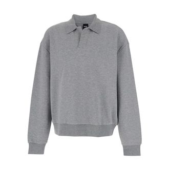 HUGO BOSS Bono Langarm Strickpoloshirt - - Sweatshirts & Hoodies - Herren - Grau - M