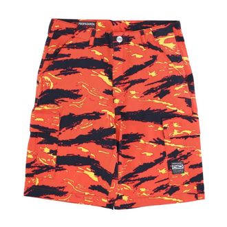 PROPAGANDA Camo Cargo Shorts mit Taschen - - Shorts - Herren - Orange - L