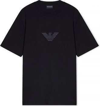 Emporio Armani Homme, Tops, Noir, Taille: 2XL T-shirt en jersey Pima