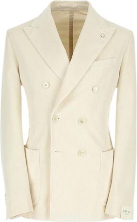 L.B.M. 1911 L.b.m. 1911, Homme, Vestes, Blanc, Taille: L Veste crois&eacute;e