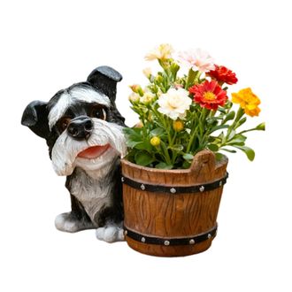 Generic Pflanzgef&auml;&szlig; f&uuml;r Hunde - niedlicher Welpentopf 16,5 x 11 x 17 cm, dekorativer Blumenst&auml;nder in Tierform, Gartenornament f&uuml;r drinnen und drau&szlig;en | Kreat