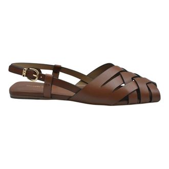 Michael Kors Irene Slingback-Sandale aus gewebtem Leder - - Shoes - Damen - Braun - 39 EU