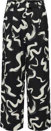 Only Damen Onlnova Life Elite Lesli Pant Hose, Black/AOP:587 Yoko, X-Large