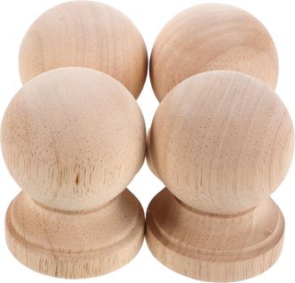 SOLUSTRE 4 Stück unlackierte Holzbalusterspindeln, europäischer dekorativer unbemalter Holzpfosten, Handlauf für Heimwerker, Treppenmöbel, Holzbearbeitung, Han