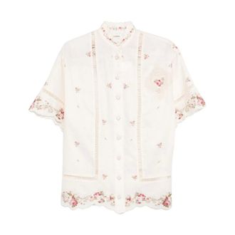 Zimmermann Femme, Blouses et Chemises, Multicolore, Taille: 40 FR Chemise D&eacute;contract&eacute;e en Lin