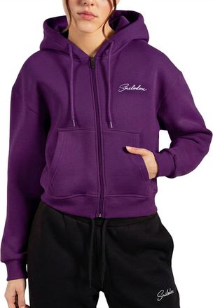 Smilodox Sweatjacke Damen Enara, Strickjacke mit Frontzipper und K&auml;ngurutasche, gesticktem Logo auf Brust, weichem Stoff mit B&uuml;ndchen, Bequeme Kapuzenjacke f&uuml;r