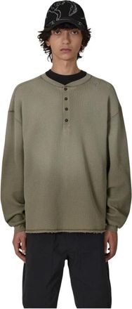 Roa Roa, Homme, Pulls, Vert, Taille: L Bee Sun Faded Waffle Serafino Long Sleeve
