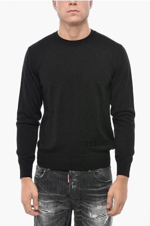 Dsquared2 Virgin Wool Crew Neck Sweater with Flocked Logo size Xxl