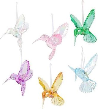 SOLUSTRE Ornements Suspendus Acrylique 3 Pi&egrave;ces D&eacute;coration Maison Jardin Table F&ecirc;te Transparent Color&eacute; Pendentif Oiseau 4X3.9X2.8 Pouces