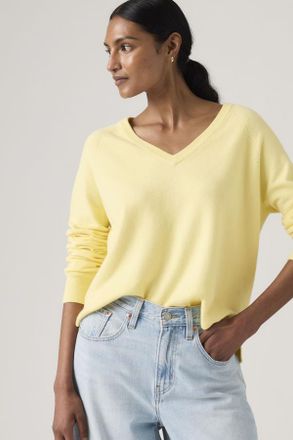 Levi's Supersoft V Neck Pullover Sweater - Femme - Jaune / French Vanilla - XS