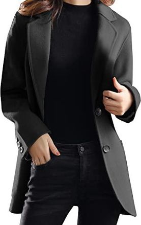 Generic Veste Femme Chic et Elegant mi Saison - Femmes Hiver Manteau col à Manches Longues rembourré en Cuir Veste Vintage épaissir Manteau en Peau de Mouton 