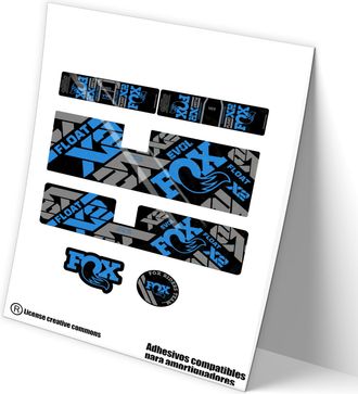 Generico Ref: VP487 Aufkleber, kompatibel mit Stoßdämpfern Fox Float X2 Factory und Performance, Factory 2021-22 MTB, Sticker, Aufkleber, Vinyl für Mountainbik