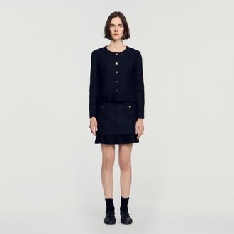 Sandro Veste en tweed 2 en 1