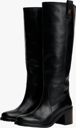 Tommy Hilfiger Leder -Schwarz -Kavalierstiefel - Schwarz