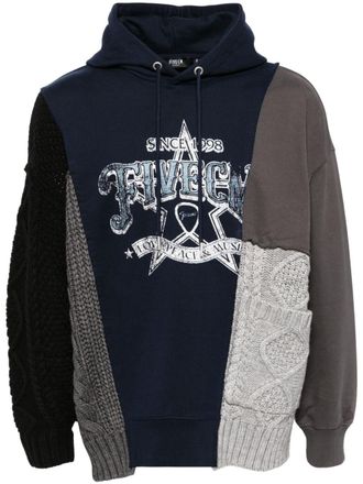 Five CM hoodie à empiècements en maille - Bleu
