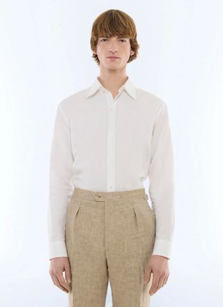 Fursac Chemise &agrave; col hirondelle en lin et coton - Taille XXL - Homme