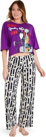 Disney Stitch Ensembles de Pyjama Femme, Confortable Vêtements de Nuit Femme & Ado - Cadeau Femme (Violet/Blanc Jack, XL)