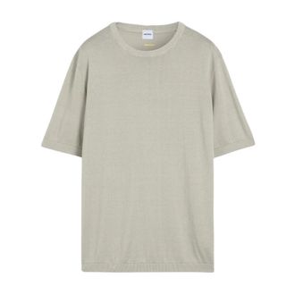 Aspesi Baumwollstrick T-Shirt - - Tops - Herren - Beige - M
