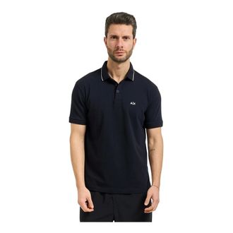 A|X Armani Exchange Homme, Tops, Bleu, Taille: 2XL Polo slim fit avec logo et liser&eacute;