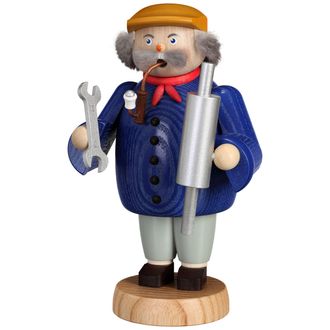Seiffener Volkskunst | R&auml;ucherm&auml;nnchen Erzgebirge | Gem&uuml;tliche Typen 18 cm | R&auml;ucherfigur | Erzgebirgische Volkskunst | 12674 | Kfz Mechaniker