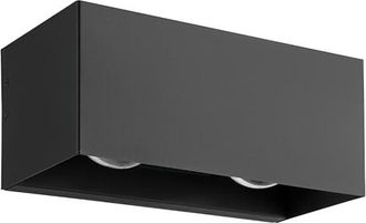 Eglo LED Außenleuchte Lesmo, Wandleuchte außen mit Up und Down Beleuchtung, Wand Außenbeleuchtung aus Aluminium in Schwarz, Außenlampe warmweiß, IP44