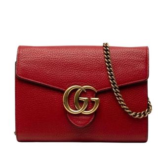Gucci Portefeuille sur cha&icirc;ne Pre-owned - Femme - Pre-owned - Rouge - Taille: ONE Size