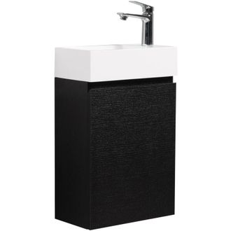 Badplaats Badplaats - Meuble Lave-mains Angela 40 x 22 cm Noir - Armoire de rangement