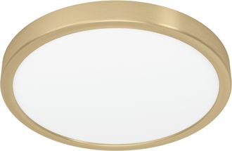 Eglo LED Deckenlampe Fueva 5, &Oslash; 28,5 cm, runde Deckenleuchte, Lampe Decke Schlafzimmer Flur, Aufbauleuchte aus Metall in Messing-geb&uuml;rstet, 2400 Lumen, war