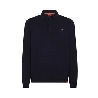 Sun 68 Woll- und Baumwoll-Strickpoloshirt - - Tops - Herren - Blau - S