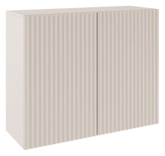Selsey Kommode Kaschmirbeige 100cm Breit 2-T&uuml;rig Mit Push-to-Open Geriffelte Fronten Elegantes Design ABS-Kanten Perfekt f&uuml;r Wohnzimmer/Schlafzimmer Praktisc