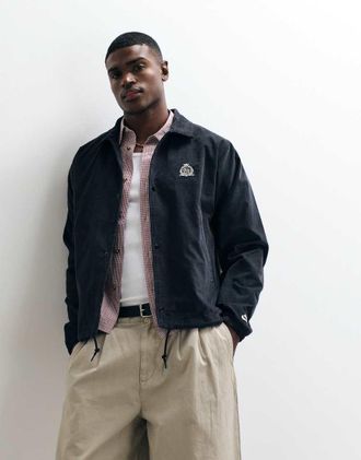 Nike Club NCC logo veste coach en velours c&ocirc;tel&eacute; noire
