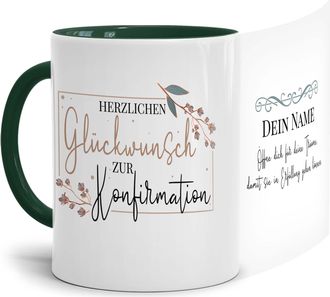 Tassendruck Personalisierte Tasse zur Konfirmation mit Spruch und Name - Öffne Dich für Träume - Konfirmation Geschenke mit Name personalisiert, Namenstassen | 30