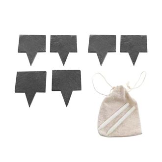 FOMIYES Quadratisches K&auml;seetiketten Satz aus Stein mit Stiften und Tasche Dessert Topper f&uuml;r K&auml;se Kuchen Brot Dekorative K&auml;seeins&auml;tze f&uuml;r Party Geburtstag Jub