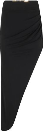 Elisabetta Franchi Femme, Jupes, Noir, Taille: 40 FR Asymmetrical Midi Skirt