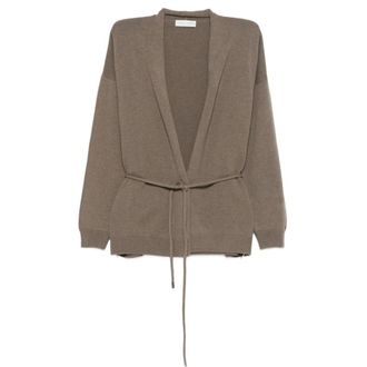 Le Tricot Perugia Tie-Waist Cardigan - - Knitwear - Damen - Braun - XL