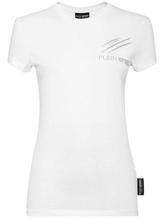 Plein Sport t-shirt en coton à logo imprimé - Blanc