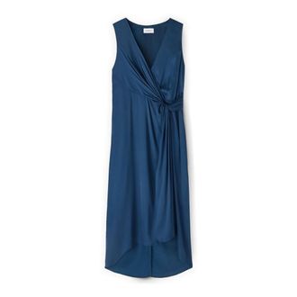 Motivi Kleid aus Satin mit Drapierung - - Dresses - Damen - Blau - S