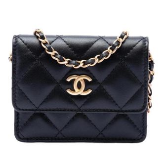 Chanel Sac bandouli&egrave;re matelass&eacute; en cuir dagneau Pre-owned - Femme - Pre-owned - Noir - Taille: ONE Size