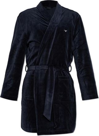Emporio Armani Robe Kimono Ceinture - Homme - V&ecirc;tements de nuit et de d&eacute;tente - Bleu - Taille: L/Xl
