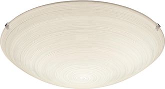 Eglo Deckenlampe Malva, 1 flammige Deckenleuchte klassisch, Wohnzimmerlampe aus Metall, handgemachtem Wischglas, Schlafzimmerlampe in Weiß, Beige, Küchenla